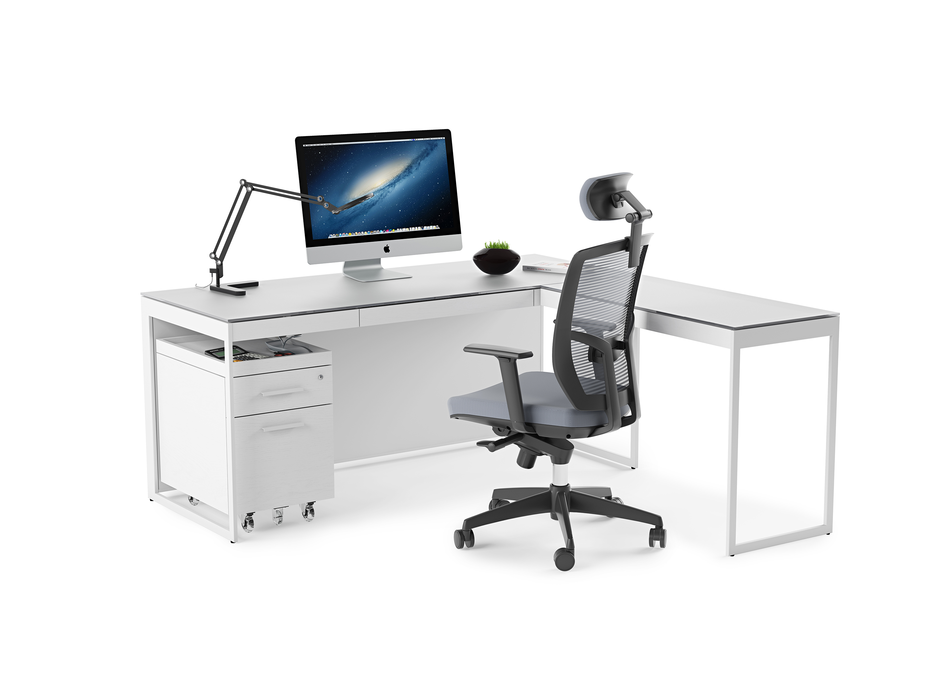 Centro 6401 Modern White Home Office Desk | BDI Furniture