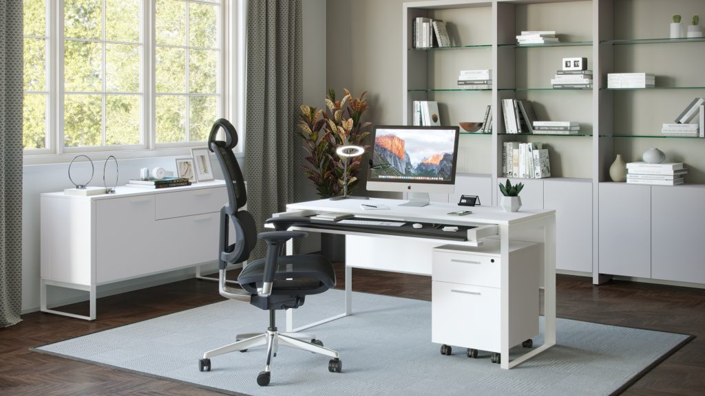 Linea Expandable Modern Bookcase with Glass Shelves | BDI Furniture